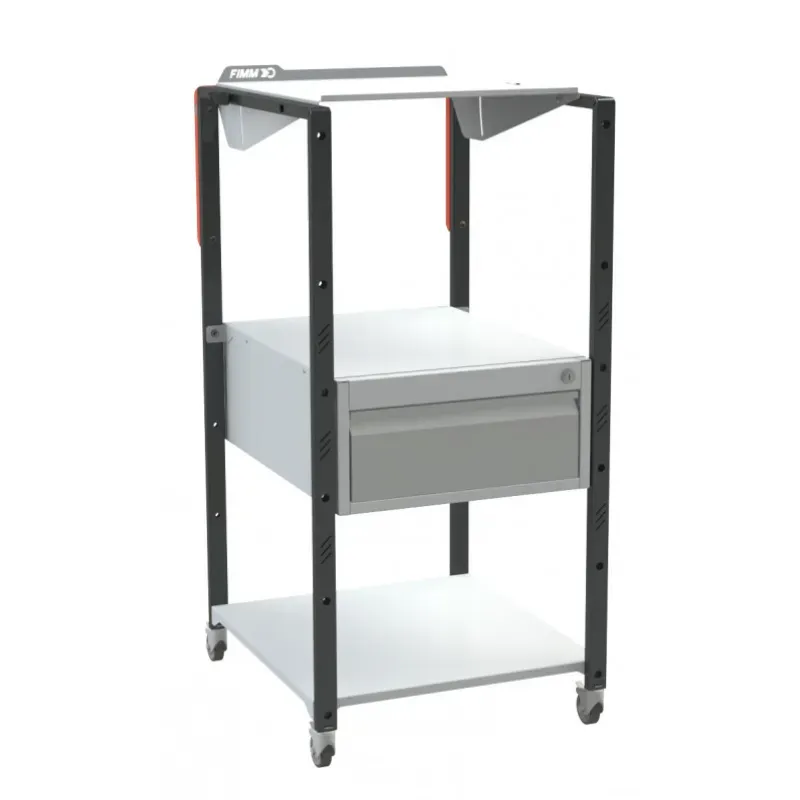 Pupitre d'atelier mobile à plan inclinable 1 bloc 1 tiroir - Fimm - Dès ...