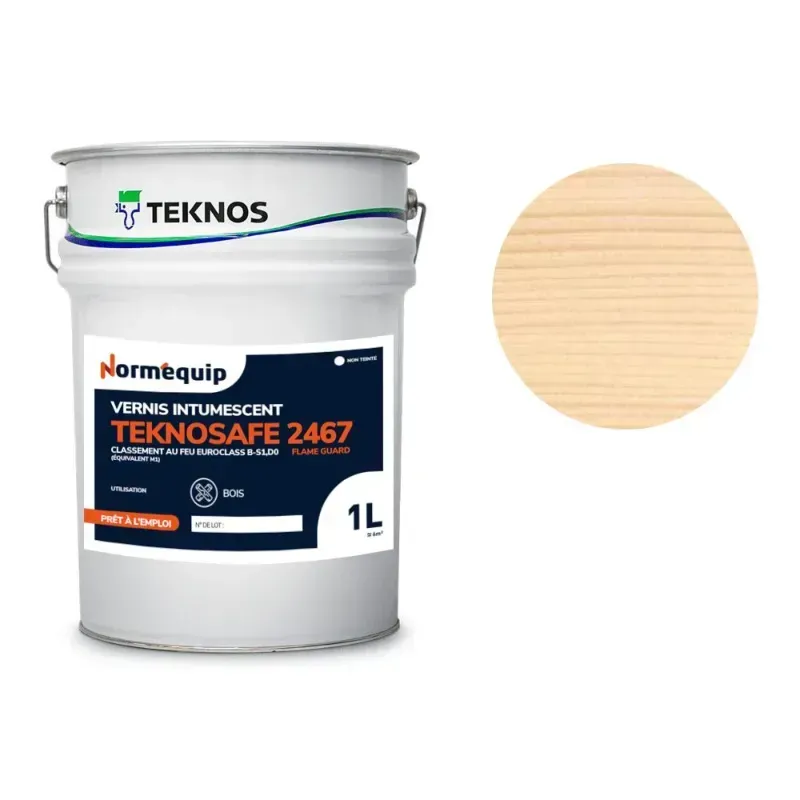 Vernis intumescent bois M1 Teknos Teknosafe 2467 - Dès 247,90 € HT